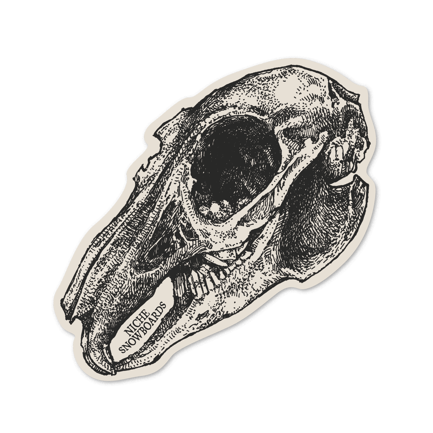 Rabbit Skull Sticker | Niche Snowboards